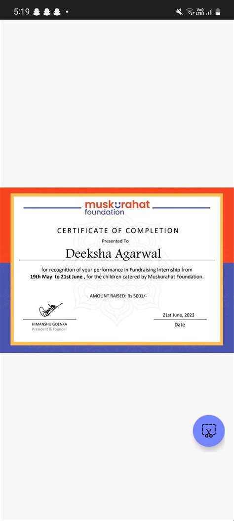 Deeksha Agarwal On Linkedin Muskurahatfoundation Internship