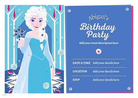 Disney Frozen Theme Invitation Frozen Elsa Anna Olaf 10 Personalised