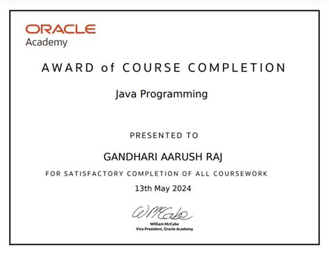 Aarush Raj Gandhari On Linkedin Learning Java Oraclecertificate