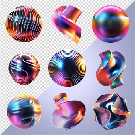 premium psd holo abstract 3d shapes