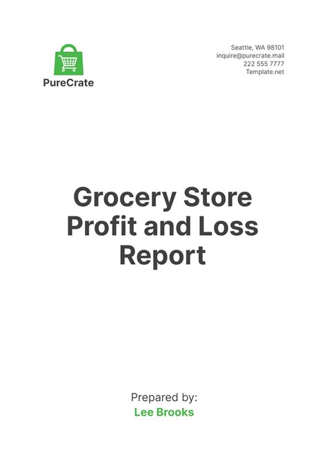 Free Grocery Store Profit And Loss Report Template To Edit Online