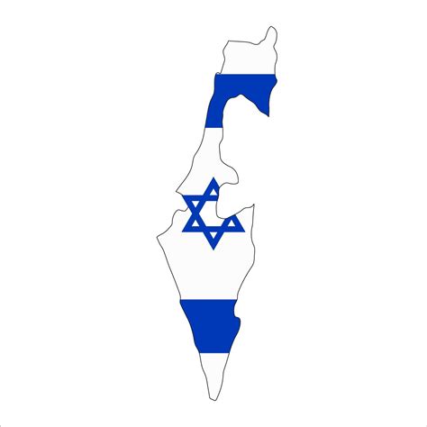 Israel Map Silhouette With Flag Isolated On White Background 24668944