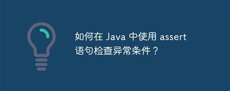 如何在 Java 中使用 Assert 语句检查异常条件? 美云 如何在 Java 中使用 Assert 语句检查异常条件? 美云
