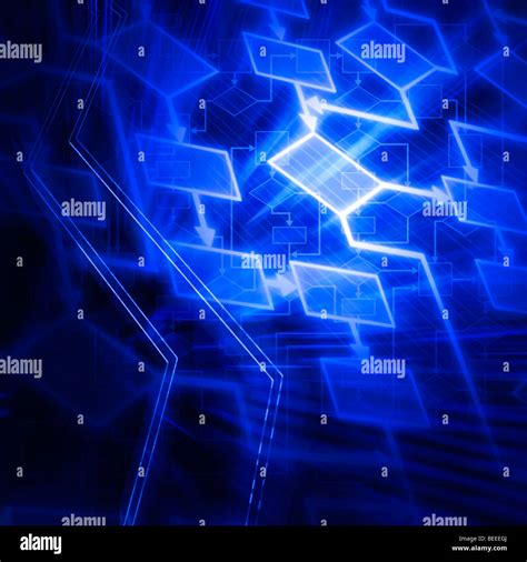 Glowing Blue Flowchart Diagram Conceptual Background Stock Photo 26134322 Alamy