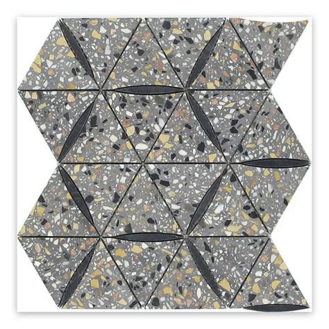 Apollo Tile Stellare 11 In X13 In Honed Gray Terrazzo Black Limestone