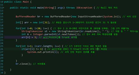 [코딩테스트] 백준 5597번 과제 안 내신 분 해설집 java