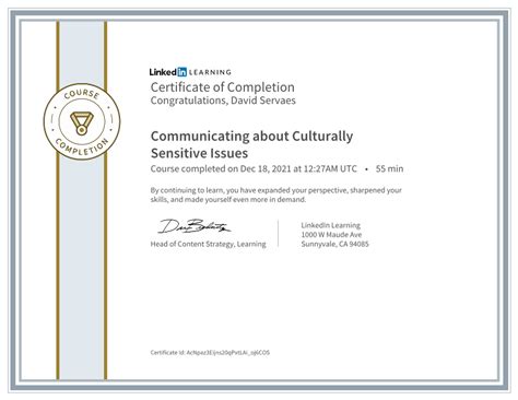 David Servaes On Linkedin Certificate Of Completion