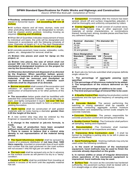Terms Dpwh Manual And Construction 1