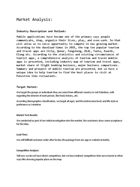 Market Analysis Industry Description And Outlook Pdf Social Science