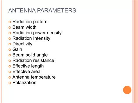 Antenna Parameters Pptx