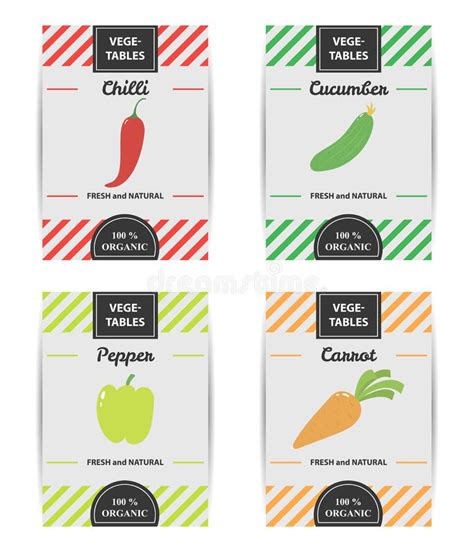 Vegetable Labels Stock Vector Illustration Of Farm Natural 37881759