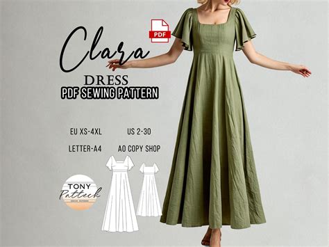 Cottagecore Maxi Dress Sewing Pattern Rustic Gown Us 2 30 Pdf