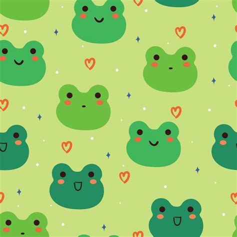 Seamless Pattern Cartoon Frog Wallpaper