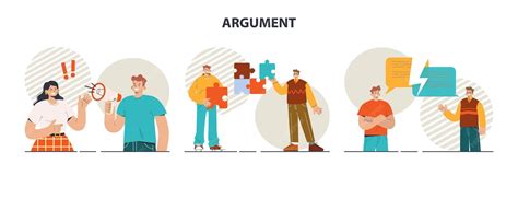 Premium Vector Argument Concept Set Controversy Or Disagreement Conversation