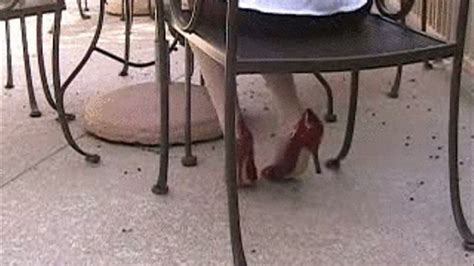 Red Peep Toe Heels ~ Dipping And Dangling Shoeplayer