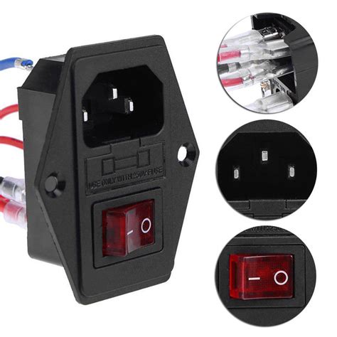 Three In One AC Power Socket Rocker Splitters Safety Switchs Socket Fuses China AC Power Jack