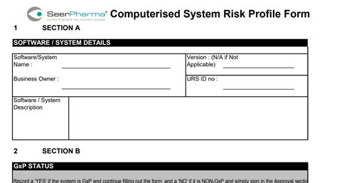 Csv Risk Assessment Form Form