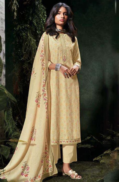 Mustard Cotton Suit Set With Cotton Dupatta Nisc2264