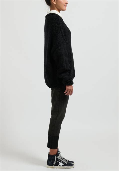 Umit Unal Hand Knit Pullover In Black Santa Fe Dry Goods Workshop