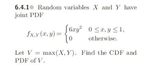 Random Variables X And Y Have Joint PDF Fx Y Chegg
