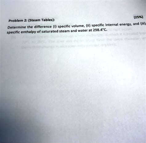 Video Solution 25 Problem 2 Steam Tables Determine The