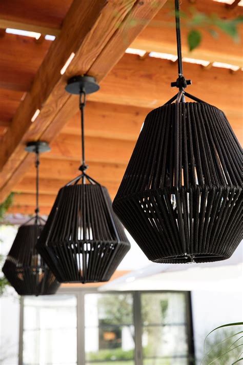 Metal Canopy Pendant Lighting Rope Wrapped Light