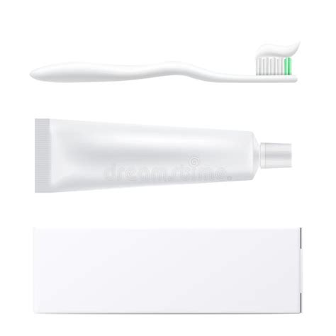 White Toothpaste Box Realistic Blank Package Mockup From Front View