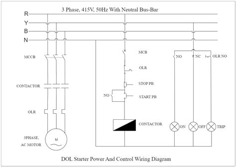 Direct Online Starter Control And Power Wiring Diagram EdrawMax Templates