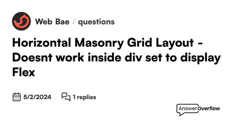 Horizontal Masonry Grid Layout Doesnt Work Inside Div Set To Display