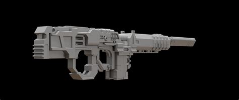 Mecha Hard Surface Assault Rifle 3d Model Cgtrader