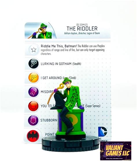 Dc Heroclix The Riddler 037a W Card Superman And The Legion Of