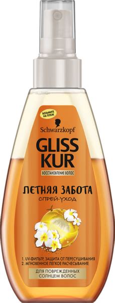 Спрей-уход для волос Gliss kur Летняя забота - «Есть ли разница между ...