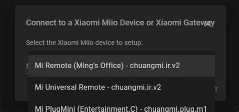 chuangmi ir v2 [ponents xiaomi miio remote] device