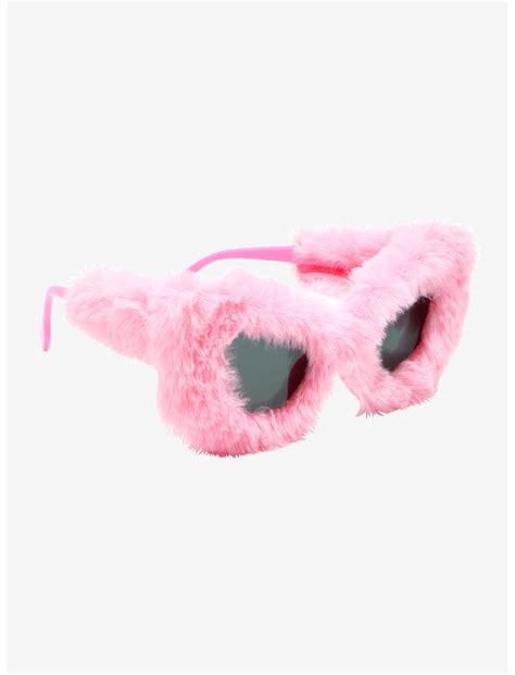 Bubblegum Pink Fuzzy Sunglasses Hot Topic