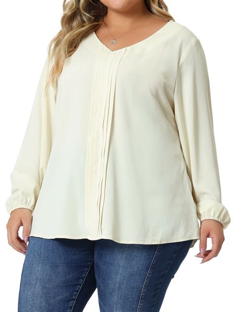 Agnes Orinda Womens Plus Size Work Office Pleated Dreesy Casual Long