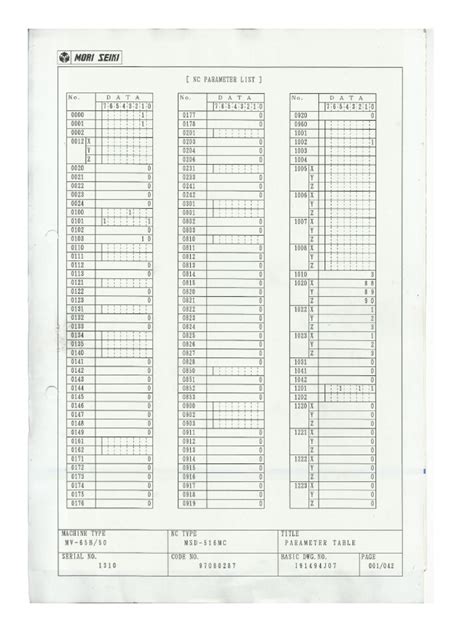 Mori Seiki Nc Parameter List Pdf