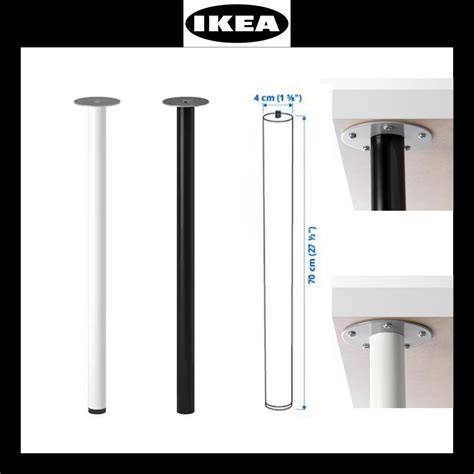 Ikea Adils Table Leg White Black Shopee Malaysia
