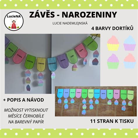 Pracovní List Vícebarevný ZÁvĚs Narozeniny Od Luciena Flercz