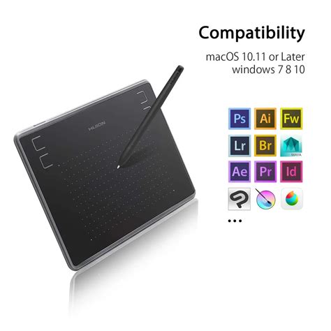Huion Small Size Pen Tablet H430p 4096 Pressure Levels 4 Programmable