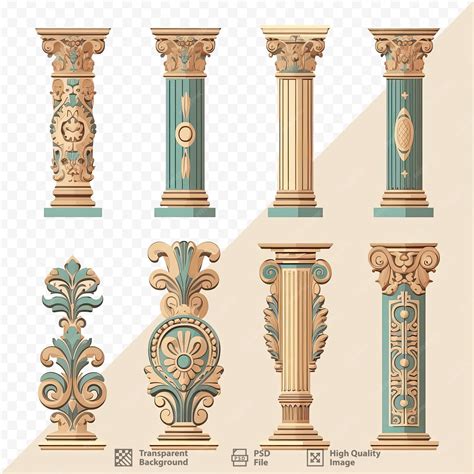 Premium Psd A Set Of Columns From The Collection Of Various Designs