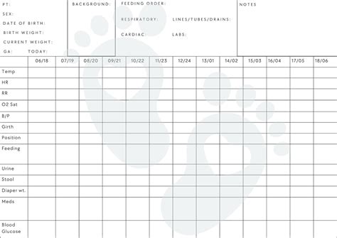 Nicu Nurse Report Sheet Template Report Sheet For Nicu Rn Etsy