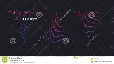 Vector Abstract Background With A Colored Dynamic Waves Line And Particles Stock Vector