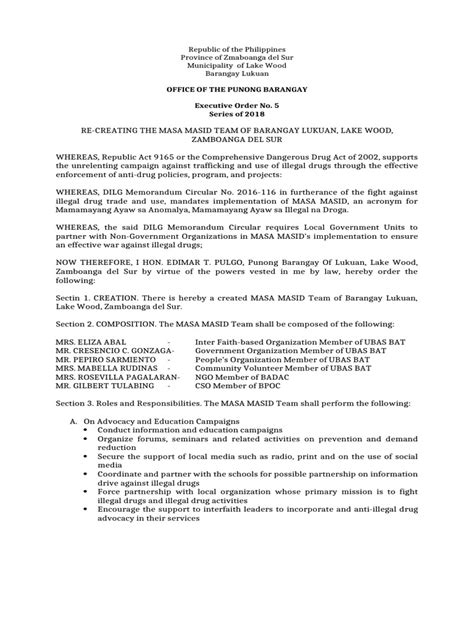 2018 Eo 5 Masa Masid Team Pdf Organized Crime Activity Crimes