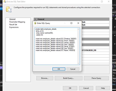 Automating Table Creation Using Ssis