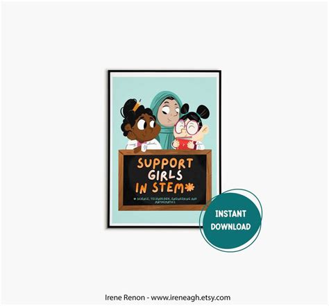 Girl In Stem Classroom Poster Printable Educational Poster Women