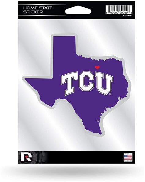 Texas Christian University Horned Frogs Tcu Home State Sticker Decal