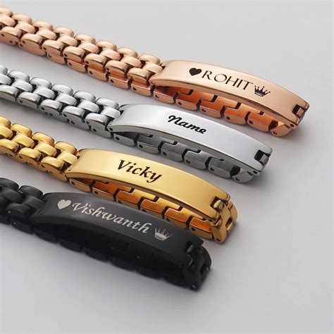 Personalized Name Premium Bracelets 316l Stainless Steel 4 Colors
