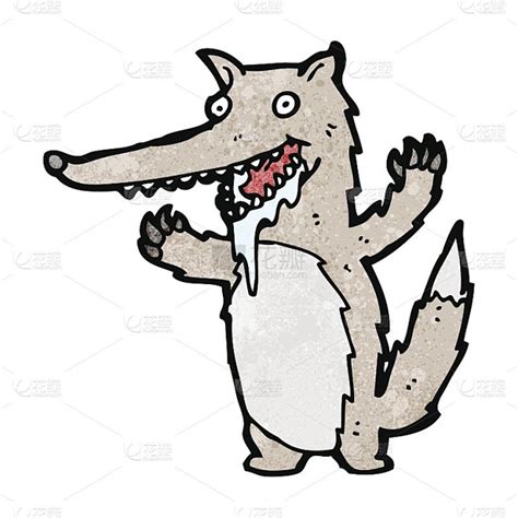 卡通流口水狼素材 花瓣网