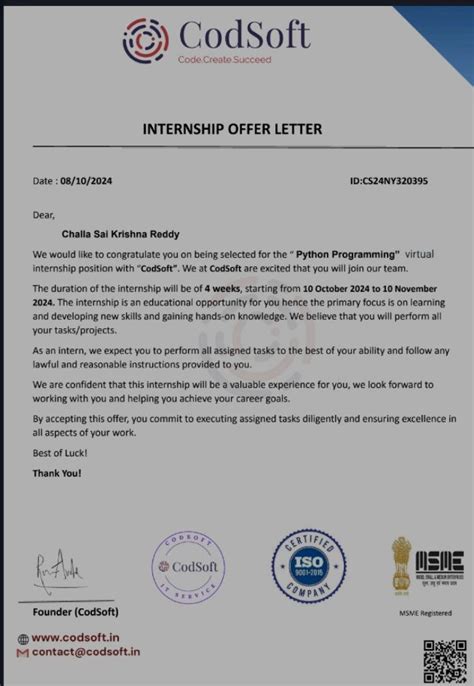 Sai Krishna On Linkedin Javaprogramming Codsoft Learning