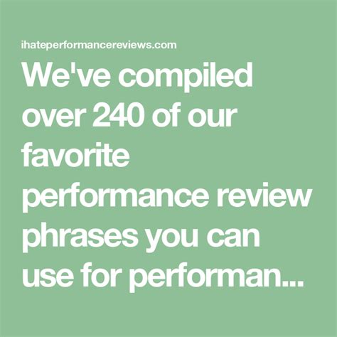 Weve Compiled Over 240 Of Our Favorite Performance Review Phrases You
